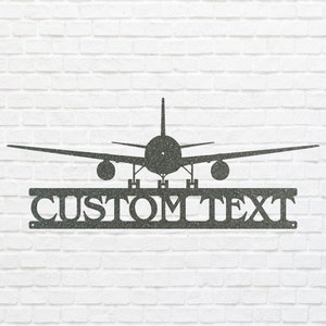 Airplane Sign Wall Art, Personalized Airplane Wall Decor, Metal Wall ...