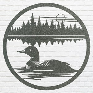 Metal Loon in the Water Wall Art, Lake House Metal Wall Art, Metal Bird ...