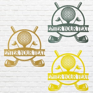 Personalized Golf Name Sign, Custom Metal Name Sign, Game Room ...