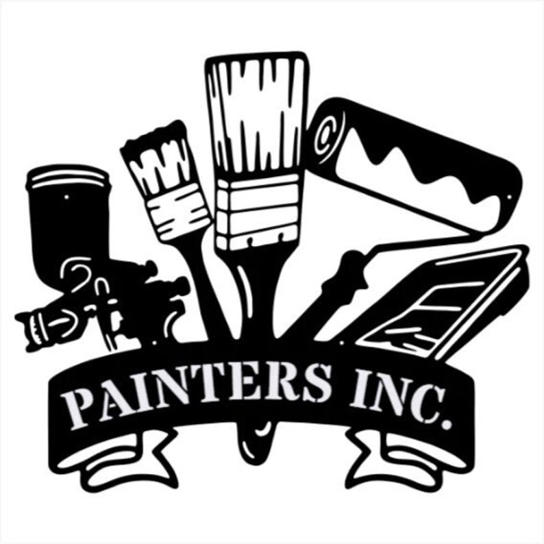 Painter Sign Metal Wall Art, Geometric Metal Name Sign, Laser Cut Metal ...