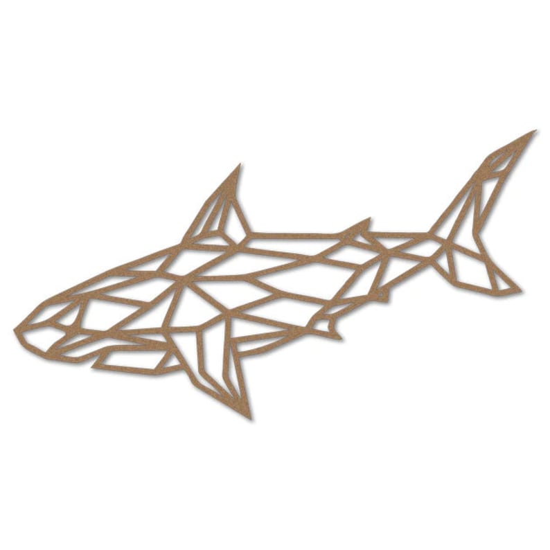 Shark Metal Wall Decor Geometric Wall Art Shark Metal Sign - Etsy