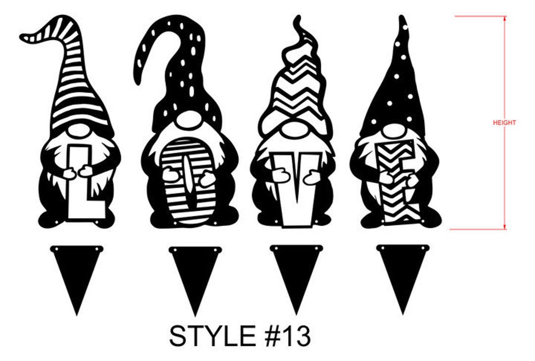 Garden Gnomes Metal Wall Art, Gnome Metal Wall Decor, Gnomes Yard Art ...