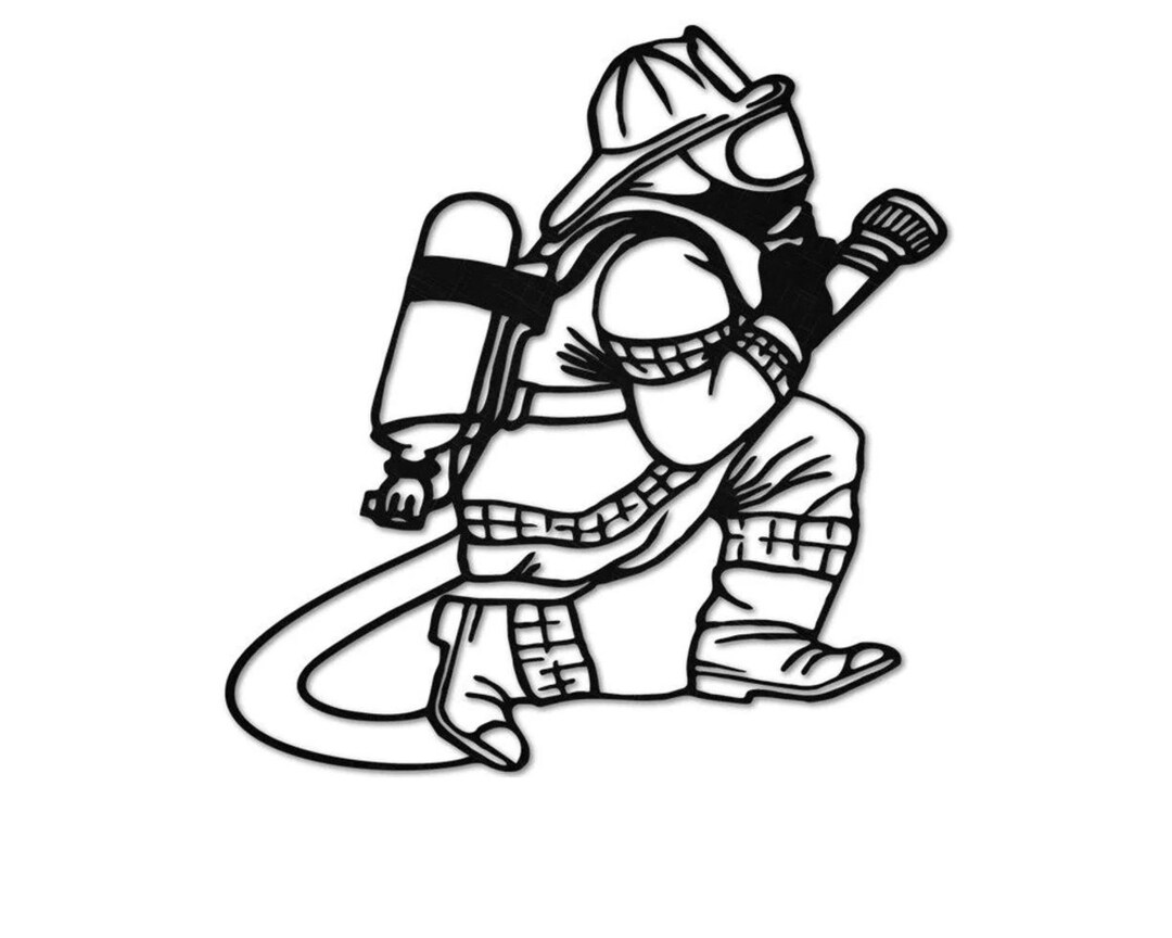 Custom Firefighter Metal Wall Art, Firefighter Luser Cut Wall Decor ...