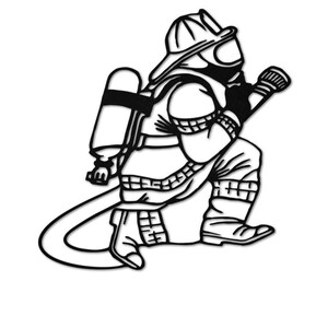 Custom Firefighter Metal Wall Art, Firefighter Luser Cut Wall Decor ...