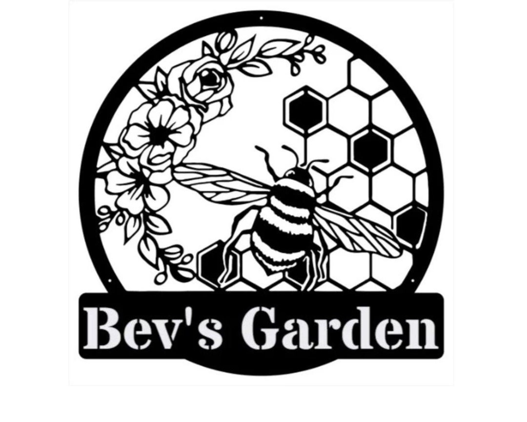 Bees Outdoor Metal Sign, Honey Bee Sign Metal Wall Art, Floral Wall Art ...