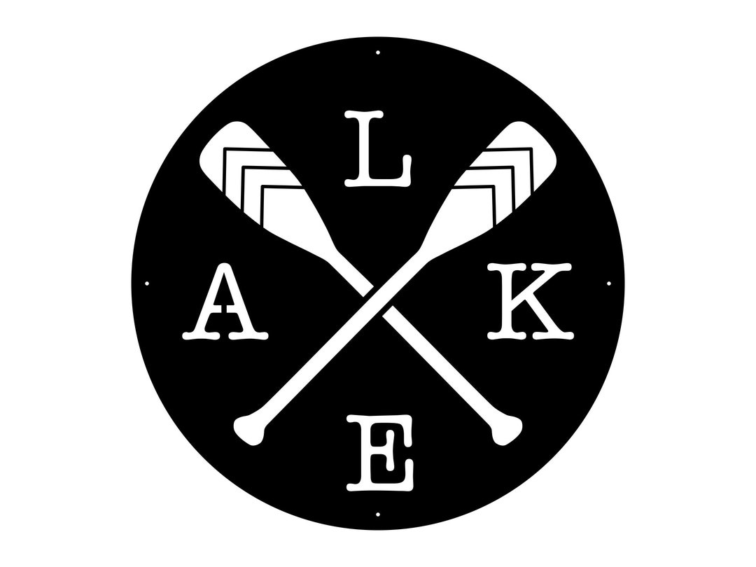 Lake Metal Wall Art, Boat Paddles Round Metal Wall Art, Lake House ...