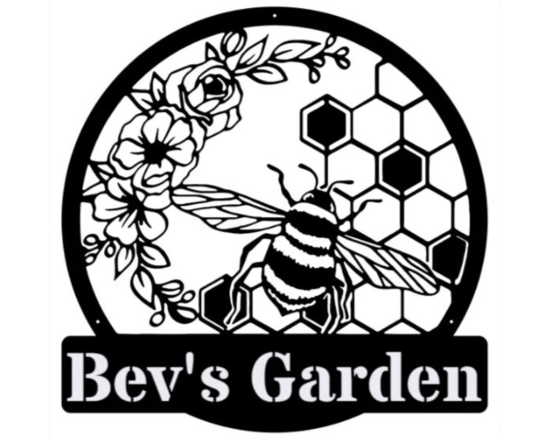 Bev's Garden Metal Wall Art, Geometric Wall Art Garden Sign, Metal Sign ...