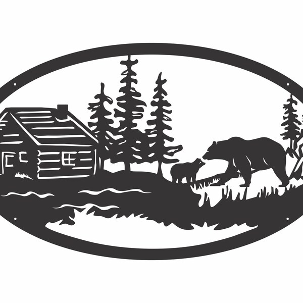 Laser Cut Metal Art Cabin - Etsy