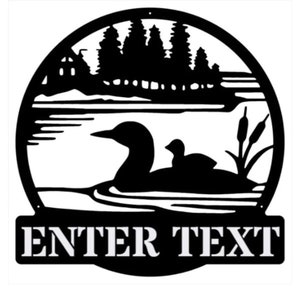 Loons Metal Sign, Lake Metal Sign Loon Decor, Custom Name Sign Duck ...