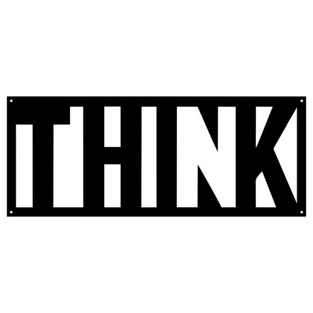 Think Metal Wall Art, Home Decoration, Bathroom Wall Decor, Metal Wall ...