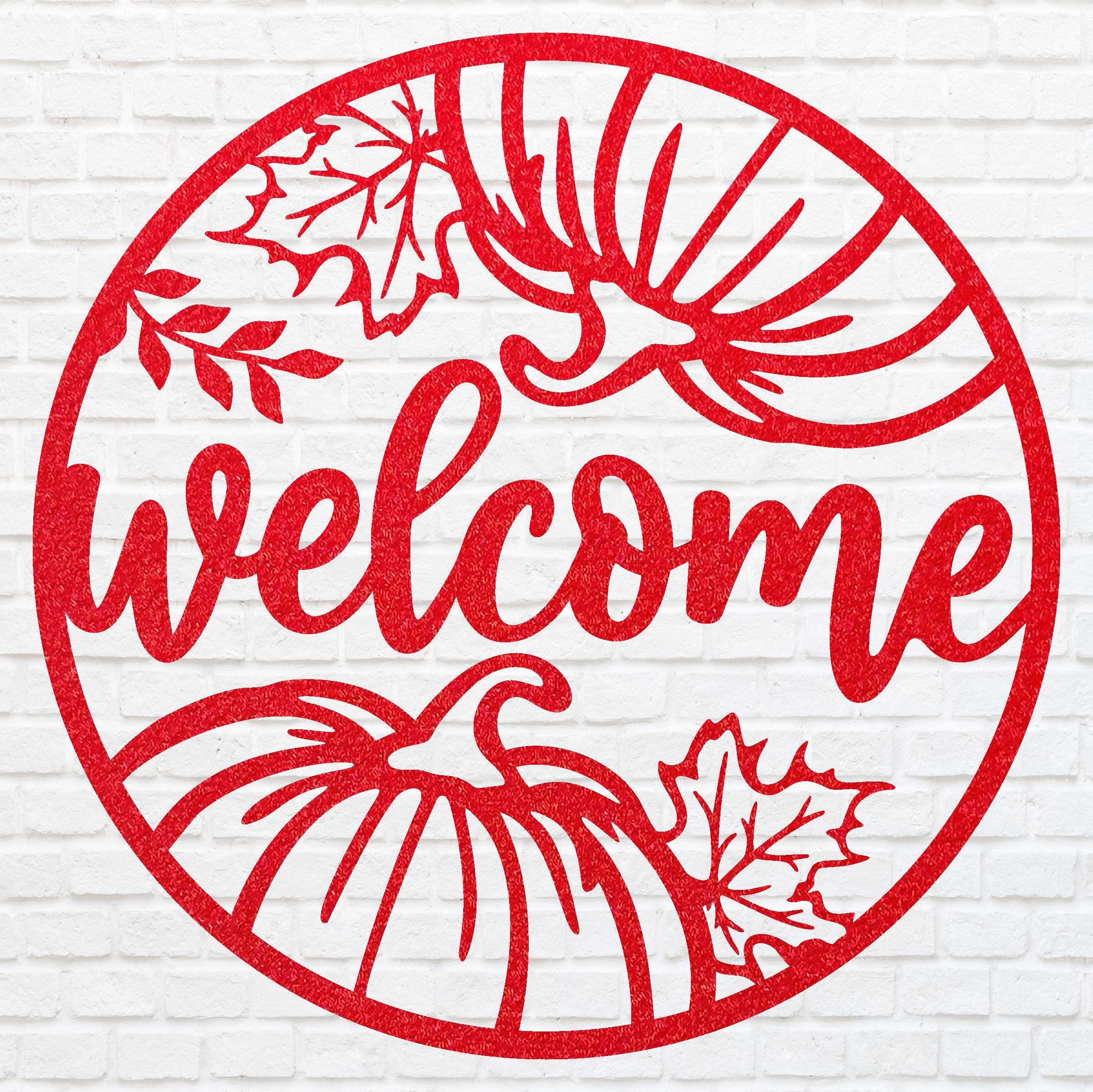 Welcome Metal Wall Art, Pumpkin Metal Wall Art, Laser Cut Welcome Home ...