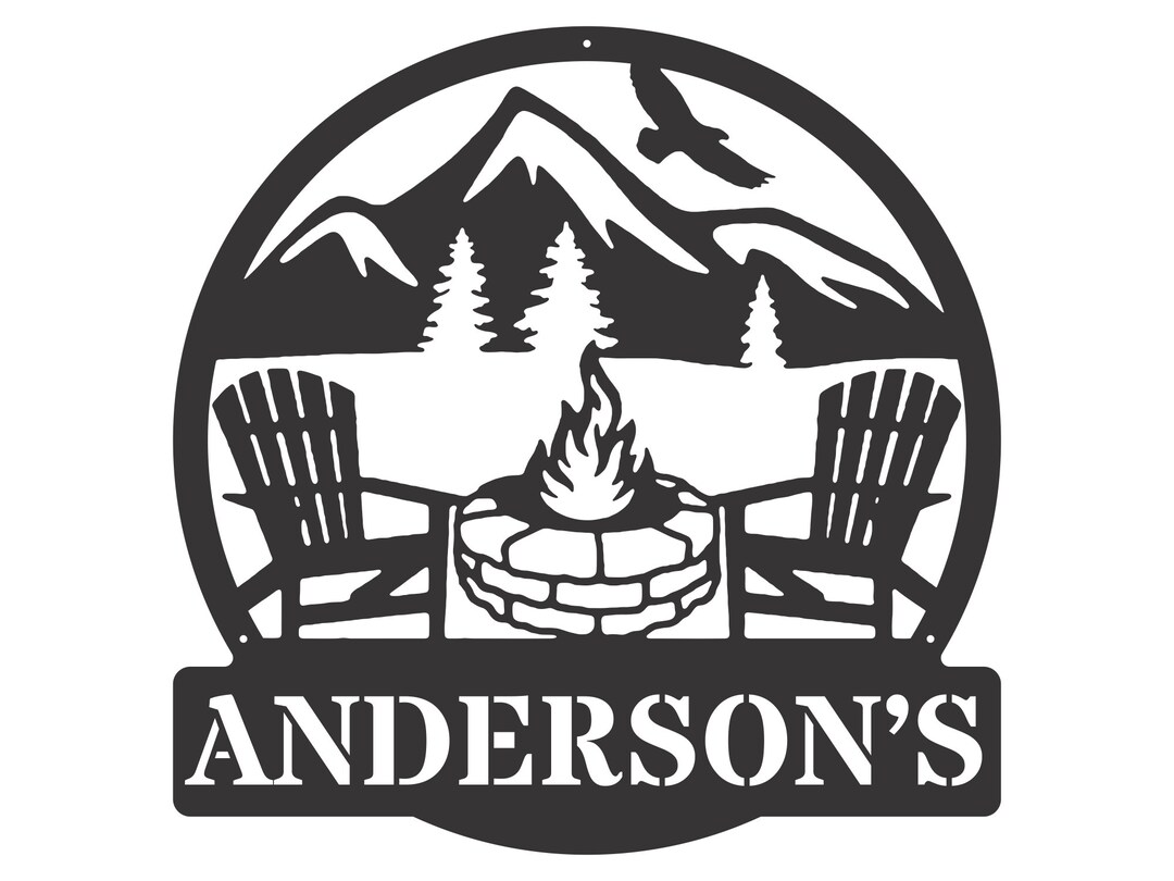 Custom Metal Camping Sign, Firepit Chair Camping Wall Art, Laser Cut ...