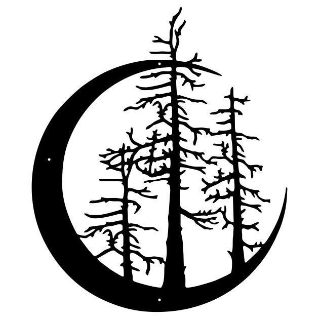 Moon Tree Metal Wall Art Nature Wall Art Living Room Decor - Etsy