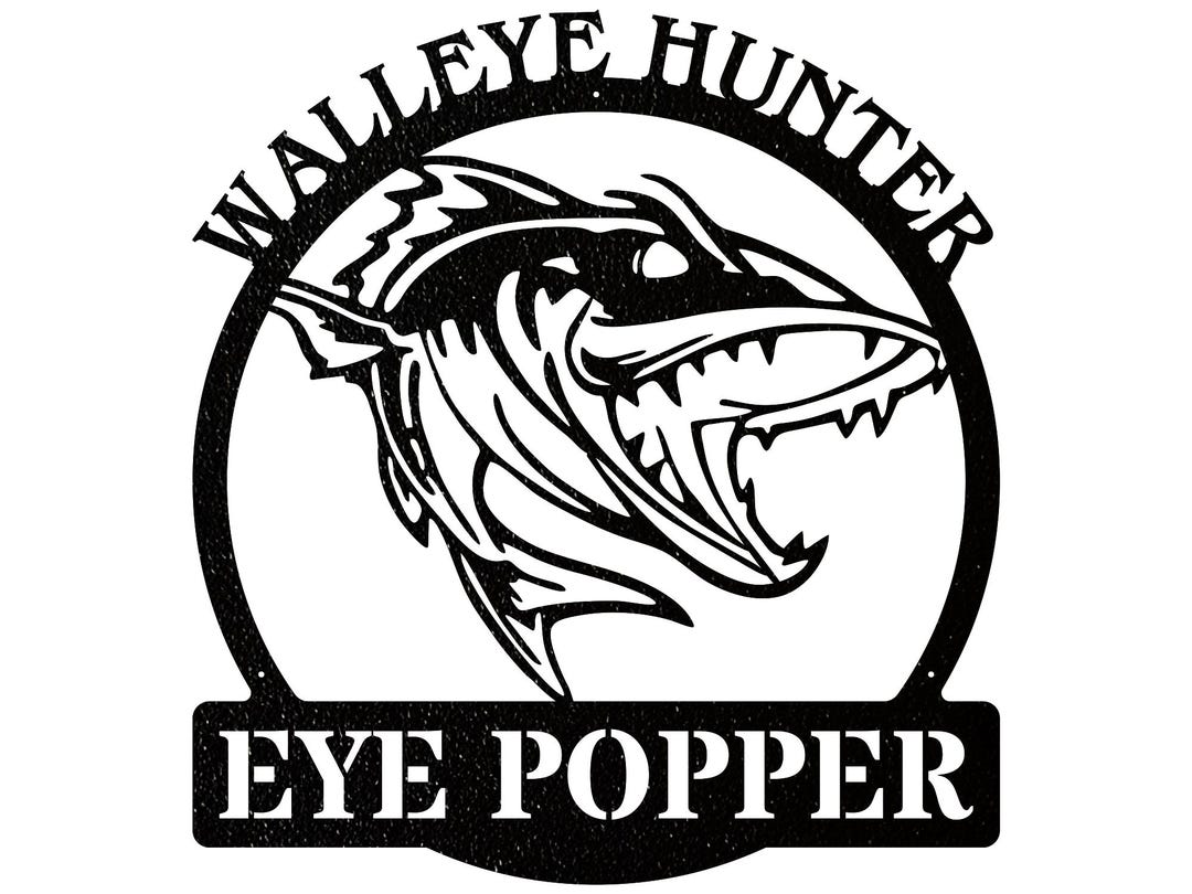 Walleye Hunter Wall Art, Walleye Fishing Sign, Modern Fish Art, Hunting ...