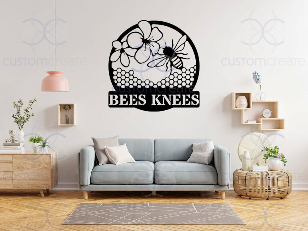 Bees Metal Sign, Honey Bee Wall Art Front Door Sign, Custom Name Sign ...