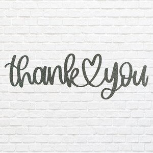Thank You Metal Wall Art, Thank You Heart Metal Sign, Laser Cut Metal ...