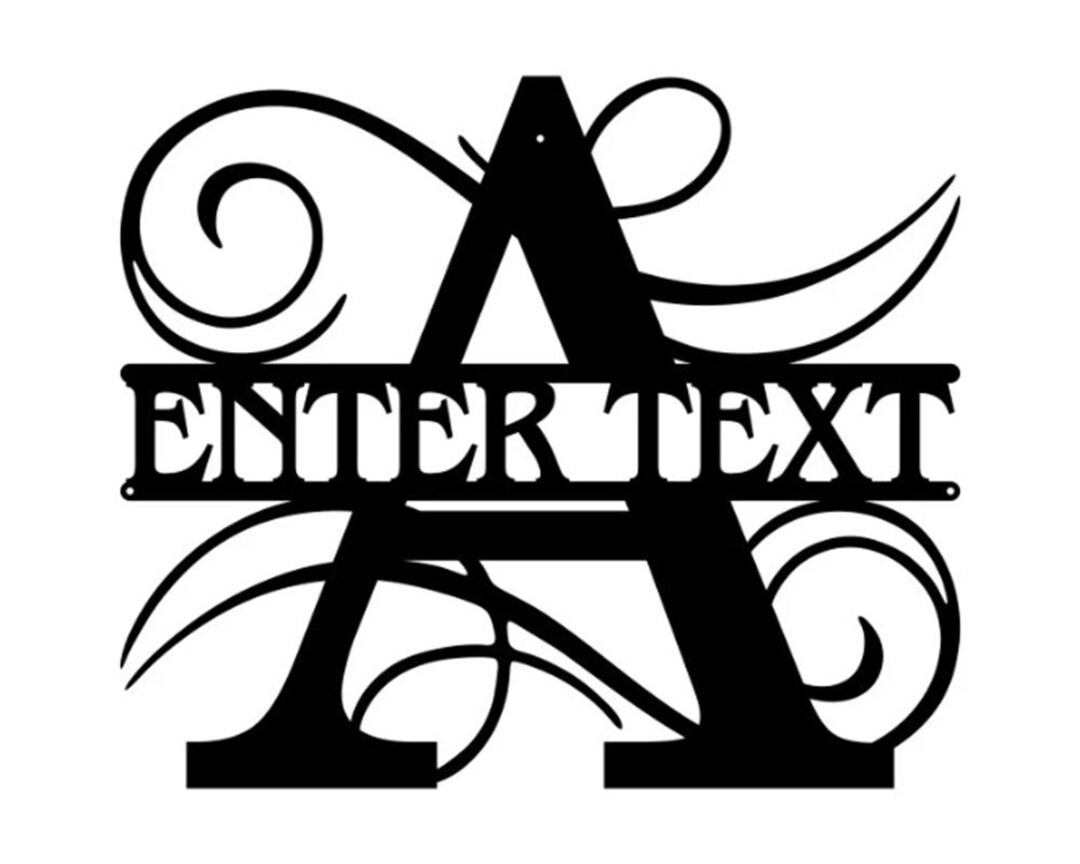 Split Monogram Custom Metal Wall Art Metal Monogram Wall - Etsy