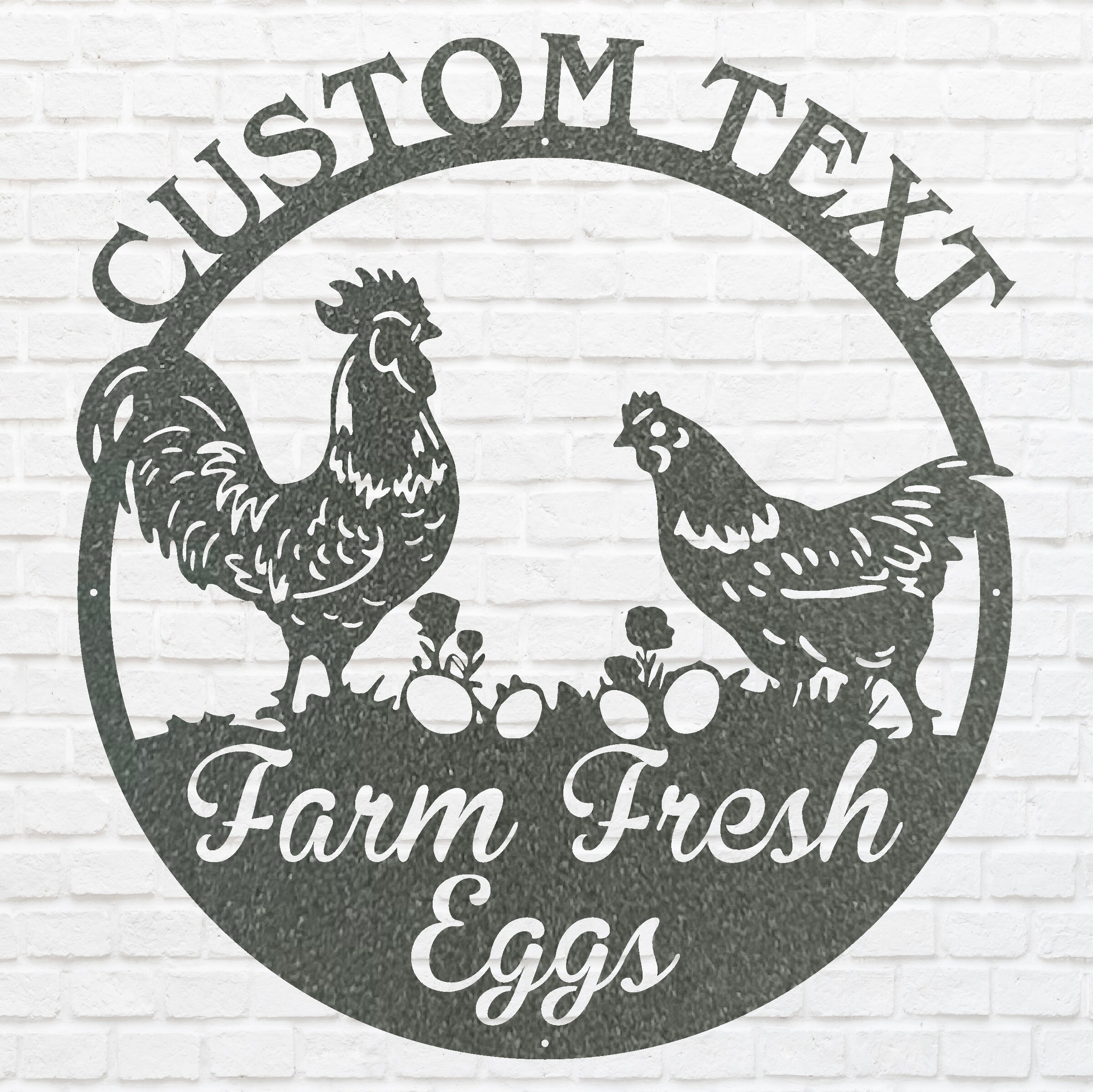 Farm Fresh Eggs Sign, Chicken Metal Wall Art, Laser Cut Metal Farm Sign ...