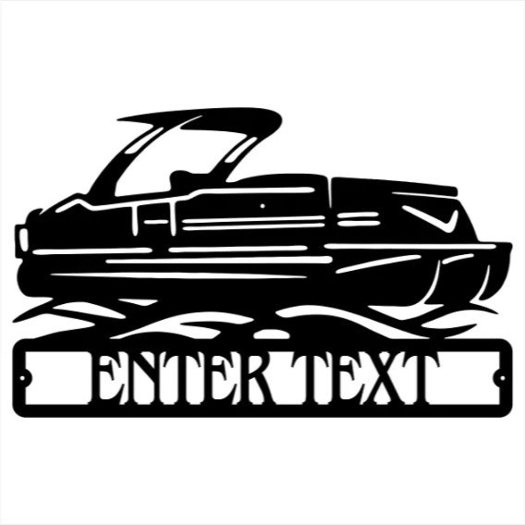 Pontoon Boat Metal Wall Art, Personalized Boat Metal Sign, Custom Name ...