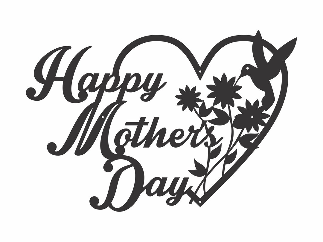 Happy Mothers Day Metal Wall Art, Heart Wall Art, Botanical Art Bird ...