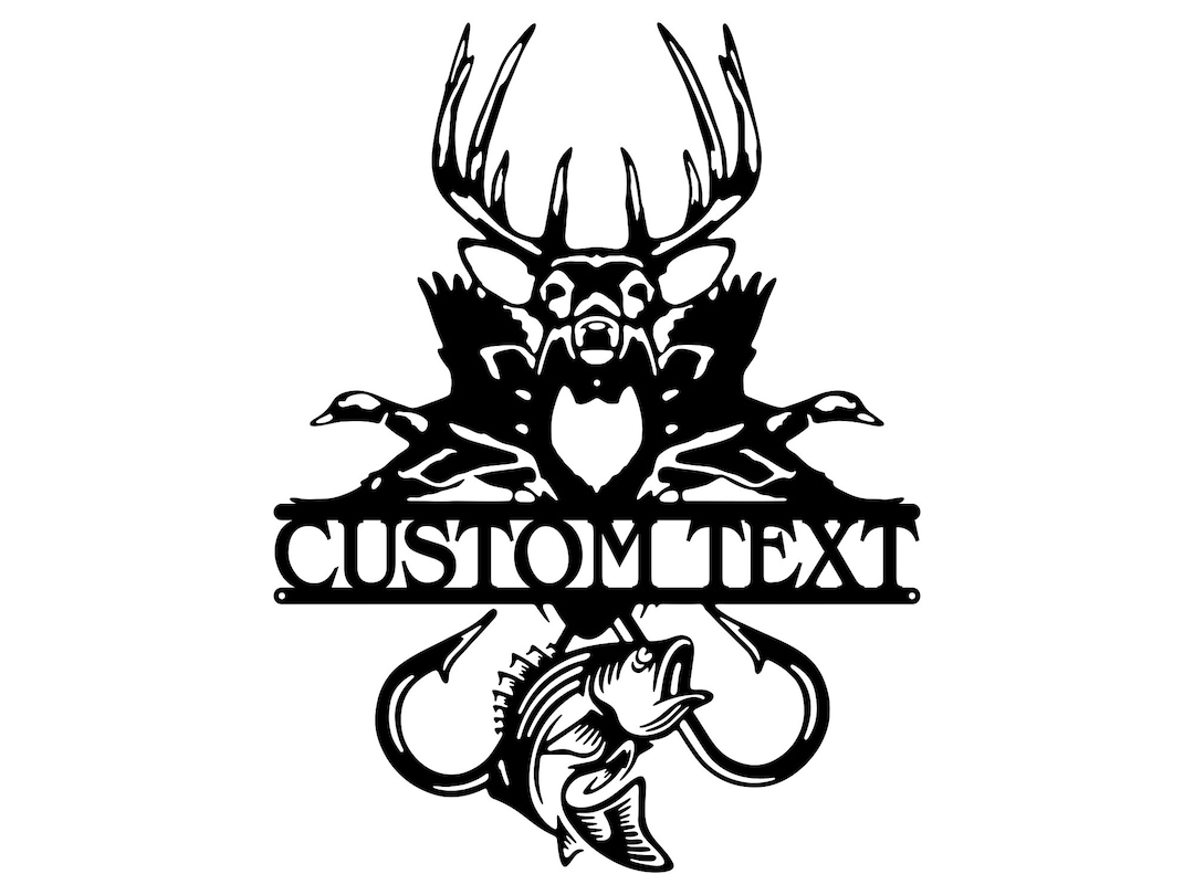 Custom Wall Art Deer, Duck and Fish Sign | Metal Sign Wall Art Decor ...