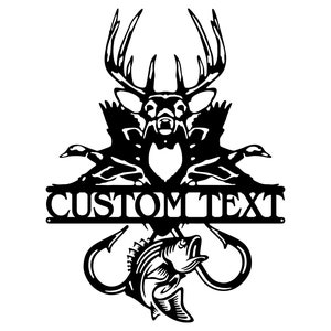 Custom Wall Art Deer, Duck and Fish Sign | Metal Sign Wall Art Decor ...