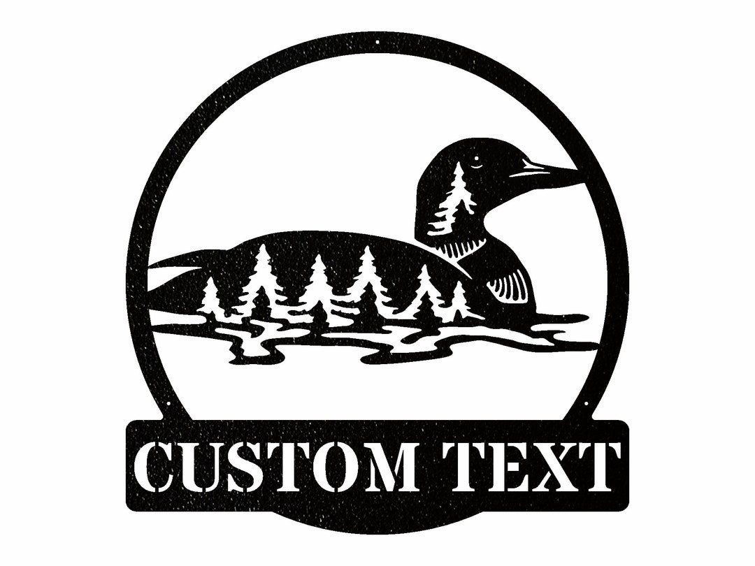 Custom Loon Tree Metal Art, Custom Lake House Metal Sign, Personalized ...