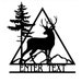 Personalized Deer Triangle Wall Art Metal Sign, Deer Wall Art Outdoor ...
