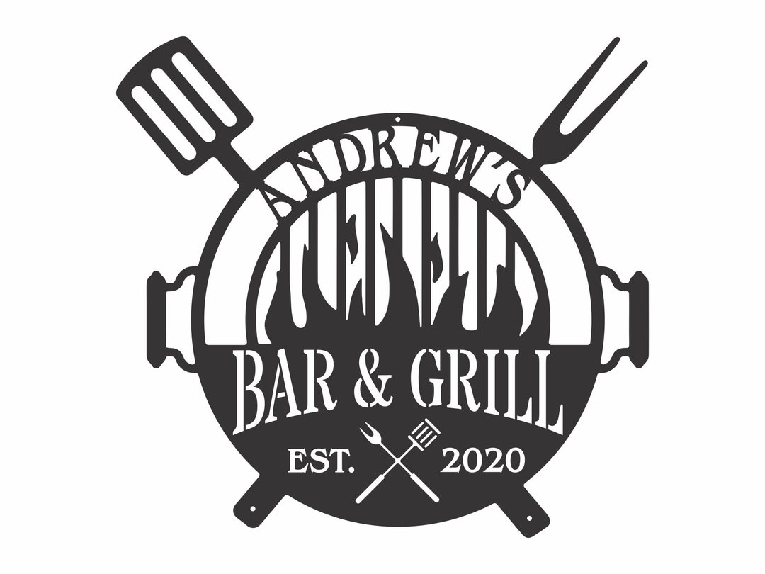 Custom Bar and Grill Sign, Metal Outdoor Bar Sign, Laser Cut Metal ...