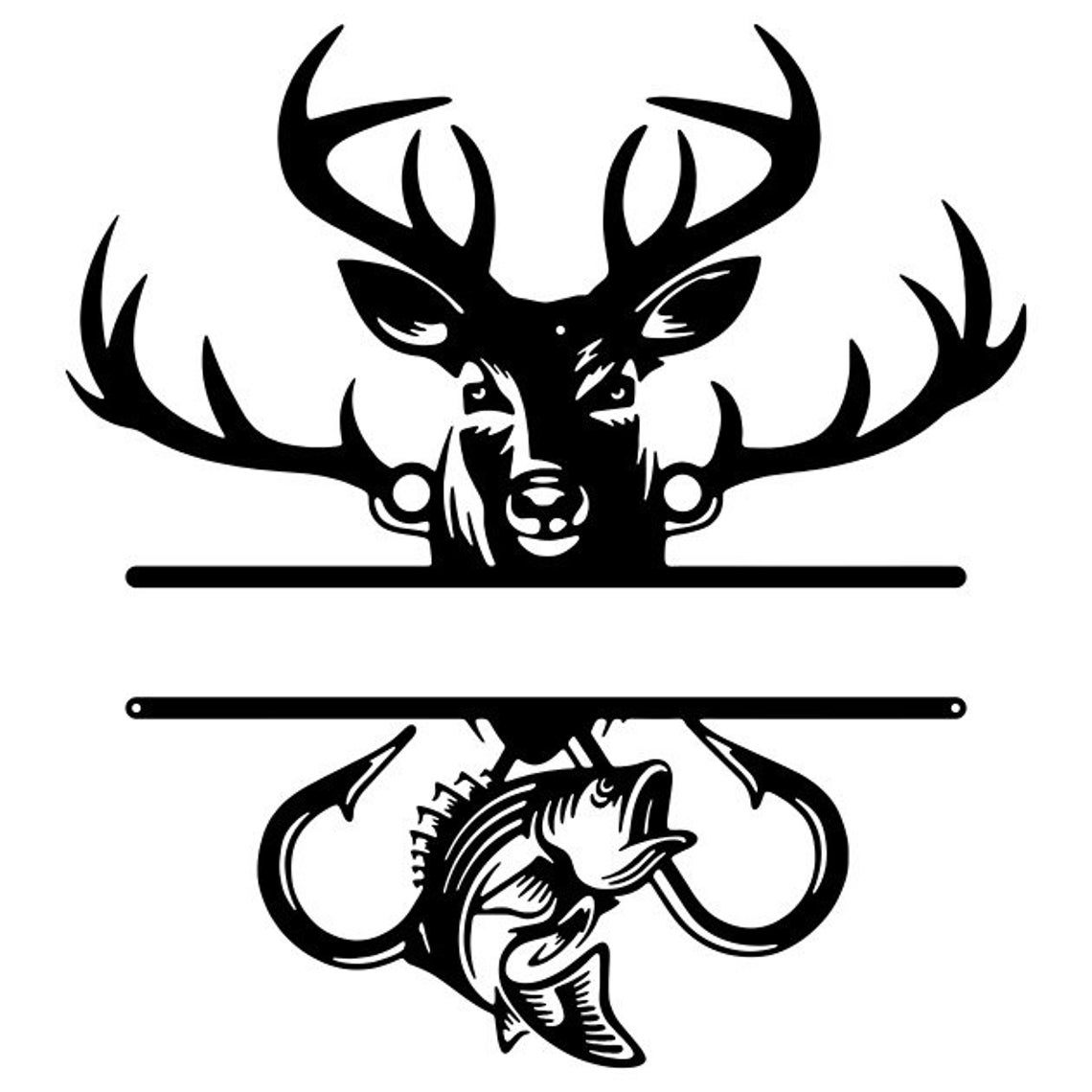 Personalized Deer and Fish Metal Sign Custom Name Sign Fish - Etsy