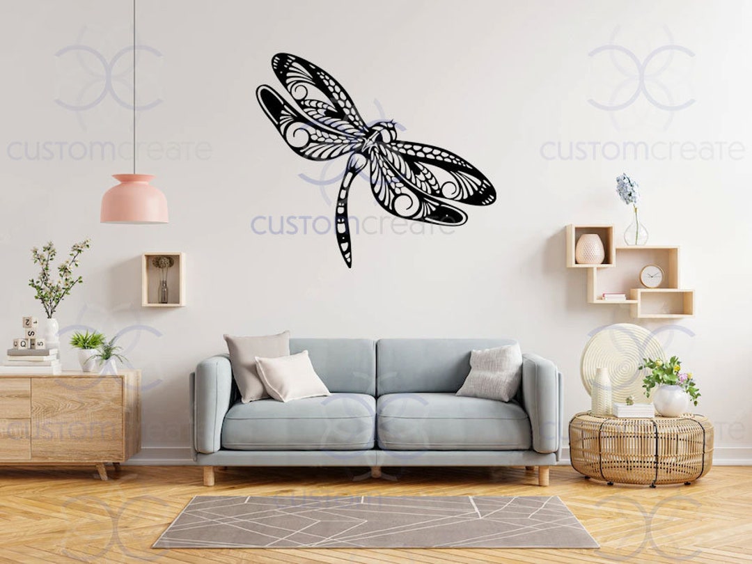Dragonfly Metal Wall Art, Dragonfly Wall Art Decor, Geometric Nature ...