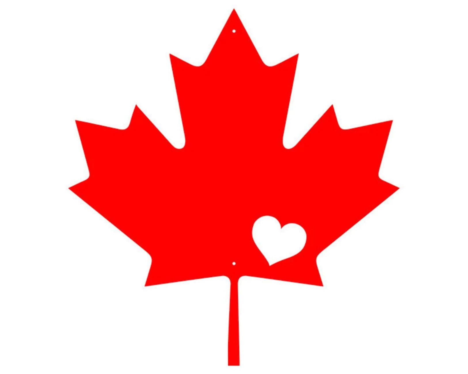 Canada Maple Leaf Sign Metal Art, Heart Design Wall Art for Valentines ...