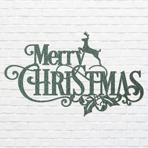 Merry Christmas Metal Art, Metal Christmas Sign, Laser Cut Metal Wall ...