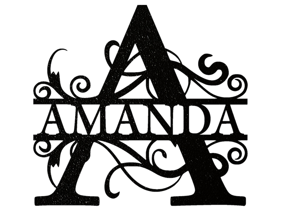 Split Monogram Custom Modern Metal Sign | Monogram Metal Sign | Modern ...