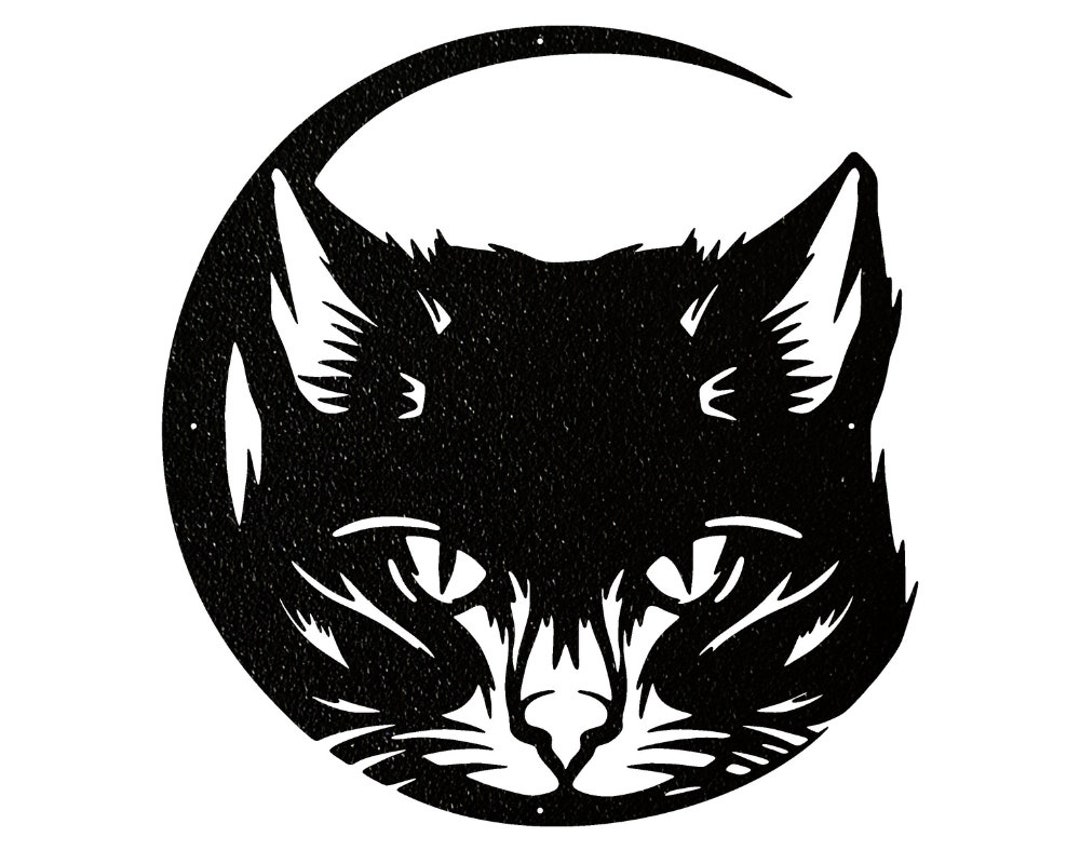 Cute Cat Wall Art, Metal Cat Face Art, Metal Animal Wall Hangings ...