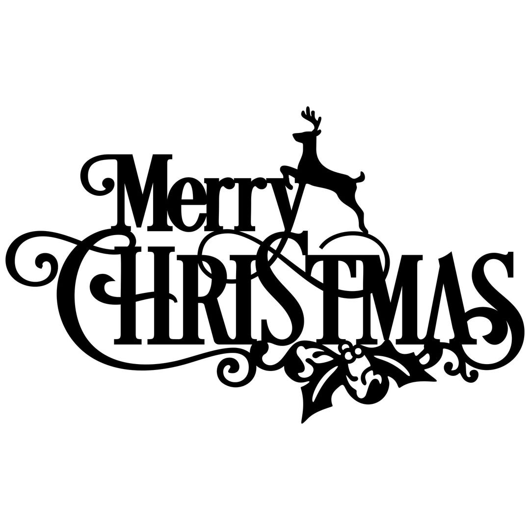 Merry Christmas Metal Art, Metal Christmas Sign, Laser Cut Metal Wall ...