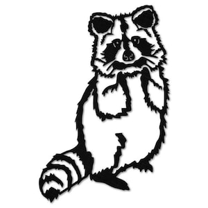 Raccoon Metal Wall Art, Wild Animal Metal Wall Art, Living Room Wall ...