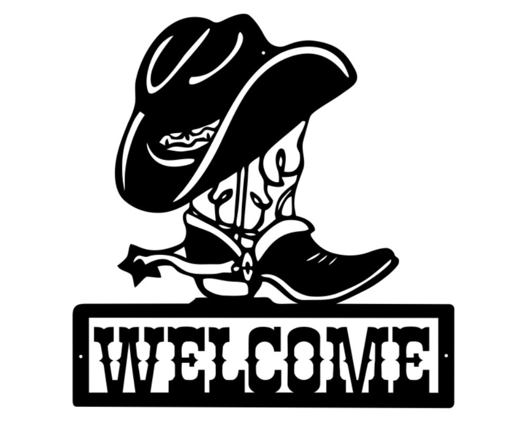 Welcome Western Metal Wall Art, Western Modern Welcome Sign, Front Door ...