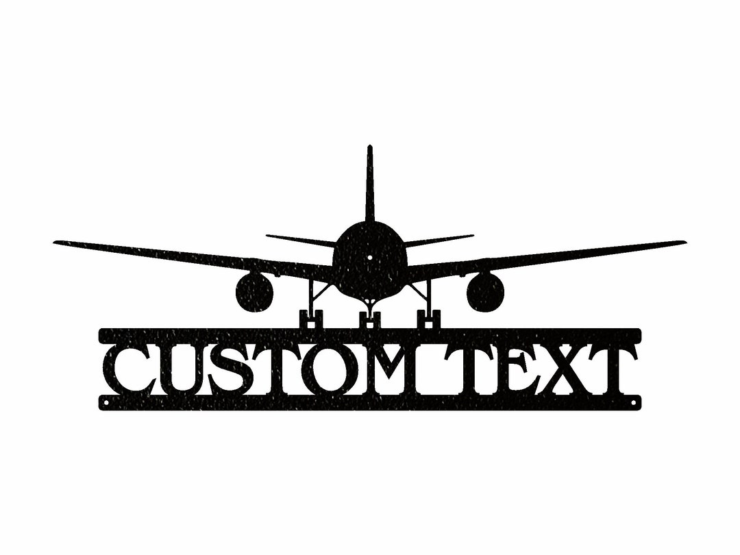 Airplane Sign Wall Art, Personalized Airplane Wall Decor, Metal Wall ...