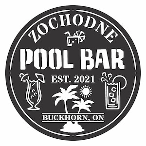 Personalized Pool Bar Sign Metal Wall Art, Metal Bar Sign Outdoor Wall ...