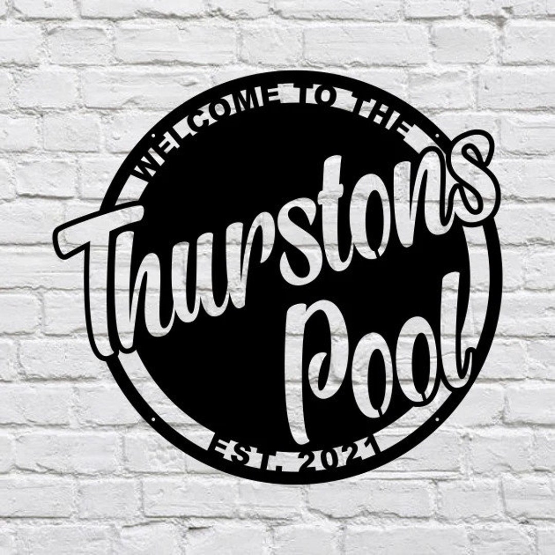 Pool Metal Sign, Custom Pool Sign Metal Wall Art, Custom Name Sign ...