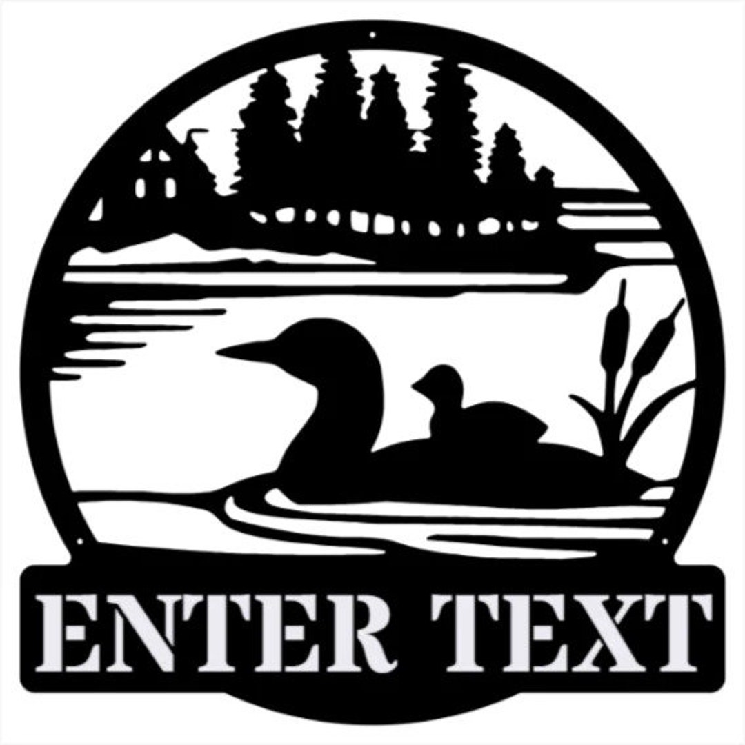 Loons Metal Sign Lake Metal Sign Loon Decor Custom Name Sign - Etsy
