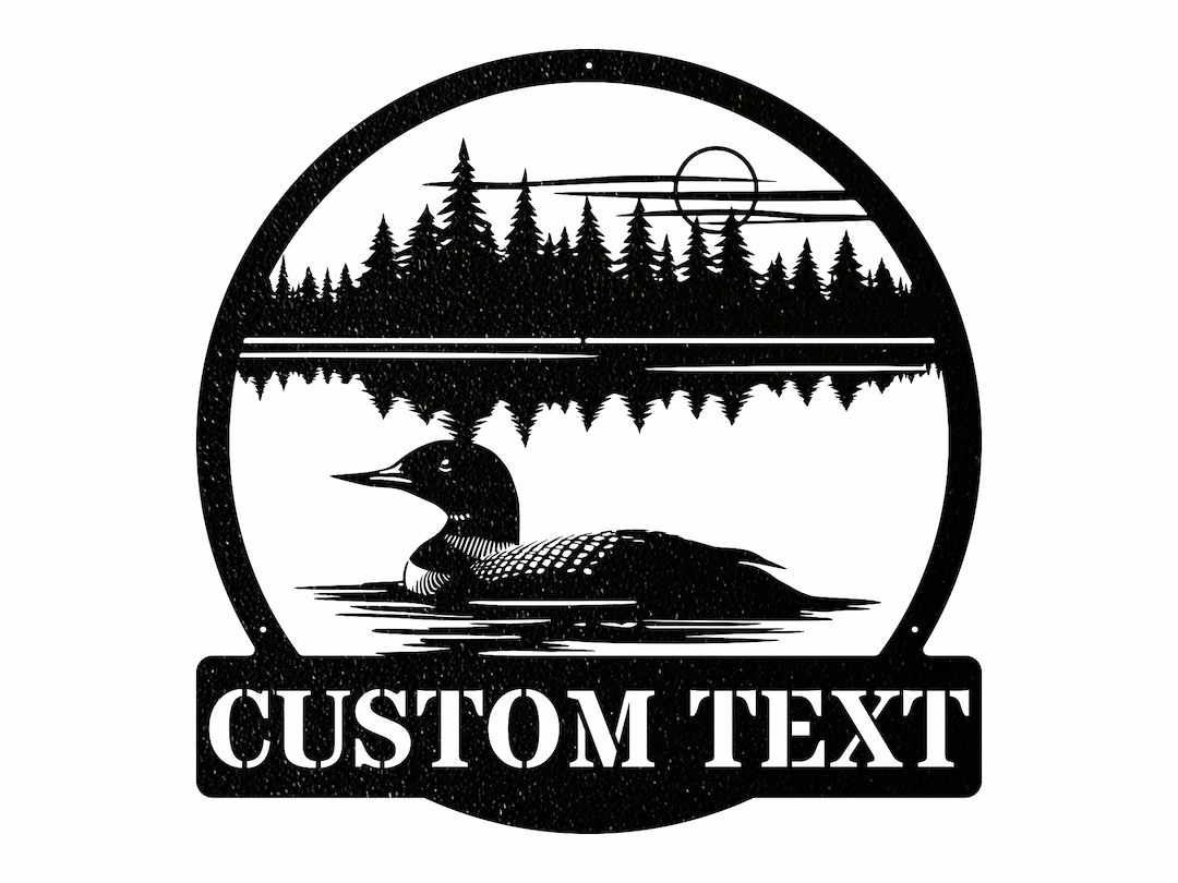 Personalized Loon Metal Sign, Custom Lake House Metal Sign, Outdoor ...