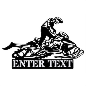 Personalized Snowmobiler Metal Wall Art, Laser Cut Snowmobile Sign ...