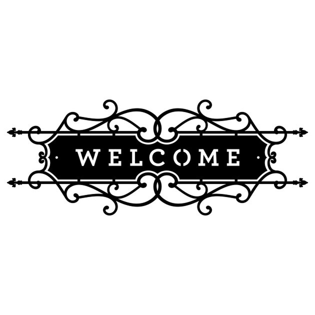 Welcome Metal Wall Art, Laser Cut Metal Welcome Sign, Outdoor Welcome ...