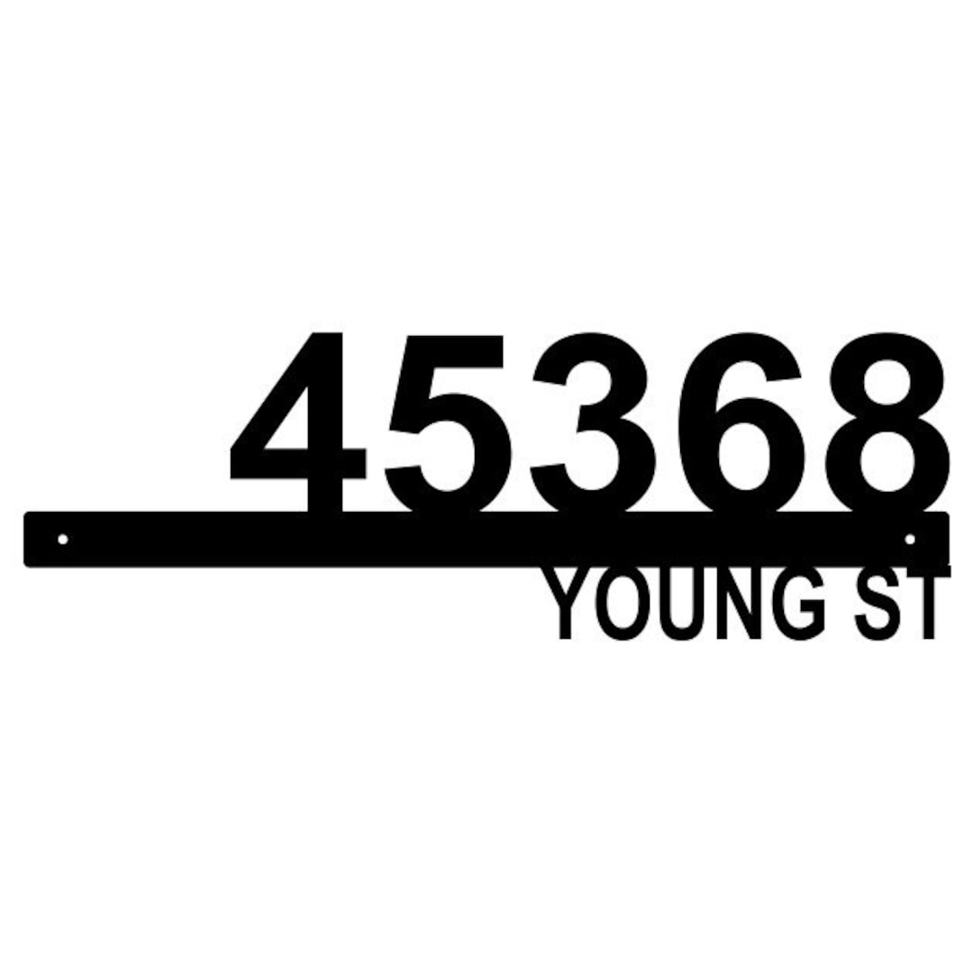 Horizontal Street Number & Name Metal Sign Outdoor, Custom Name Sign ...