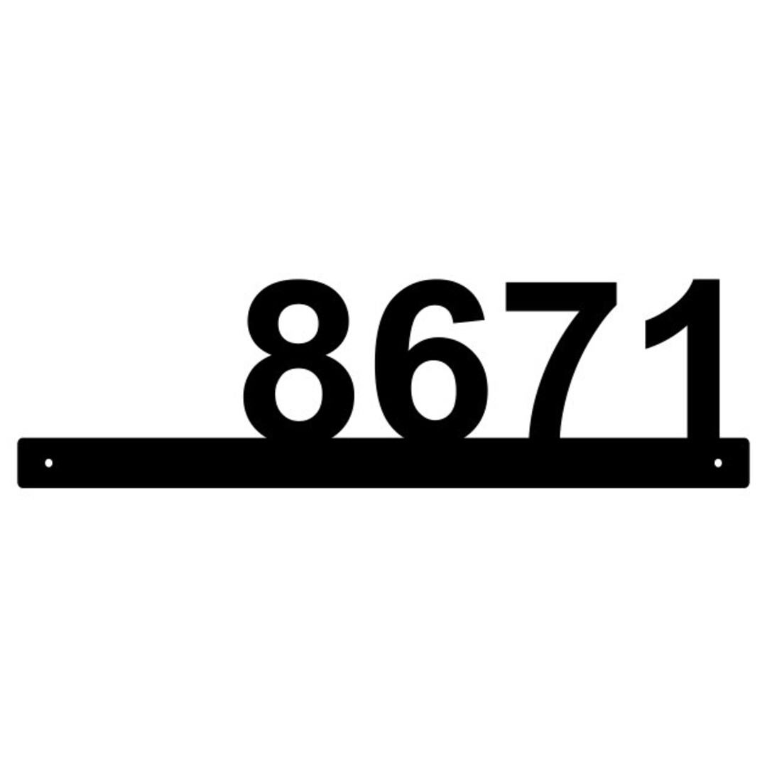 Horizontal Number Address Metal Wall Art, Metal House Number Sign ...