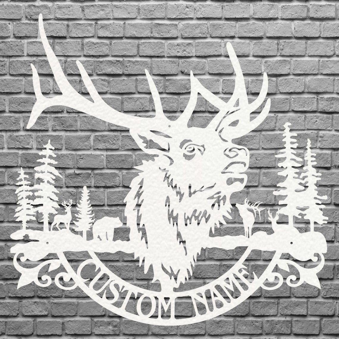 Custom Name Elk Wall Art, Wildlife Metal Art, Laser Cut Elk Custom ...