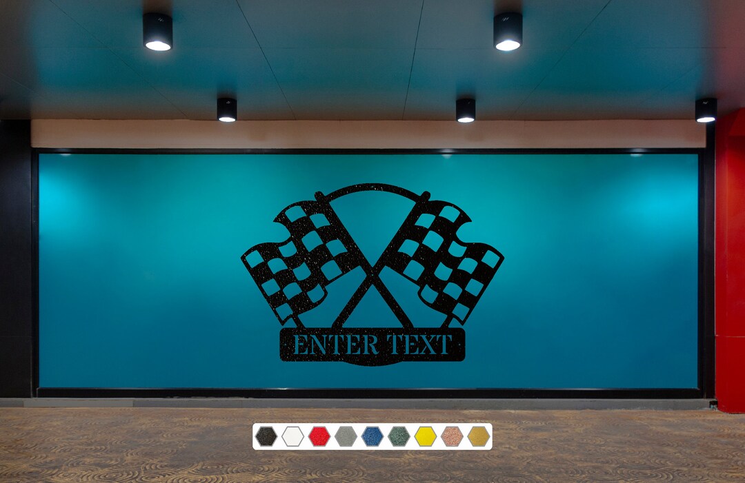 Checkered Flag Metal Sign, Race Flags Wall Hanging, Custom Metal Sign ...