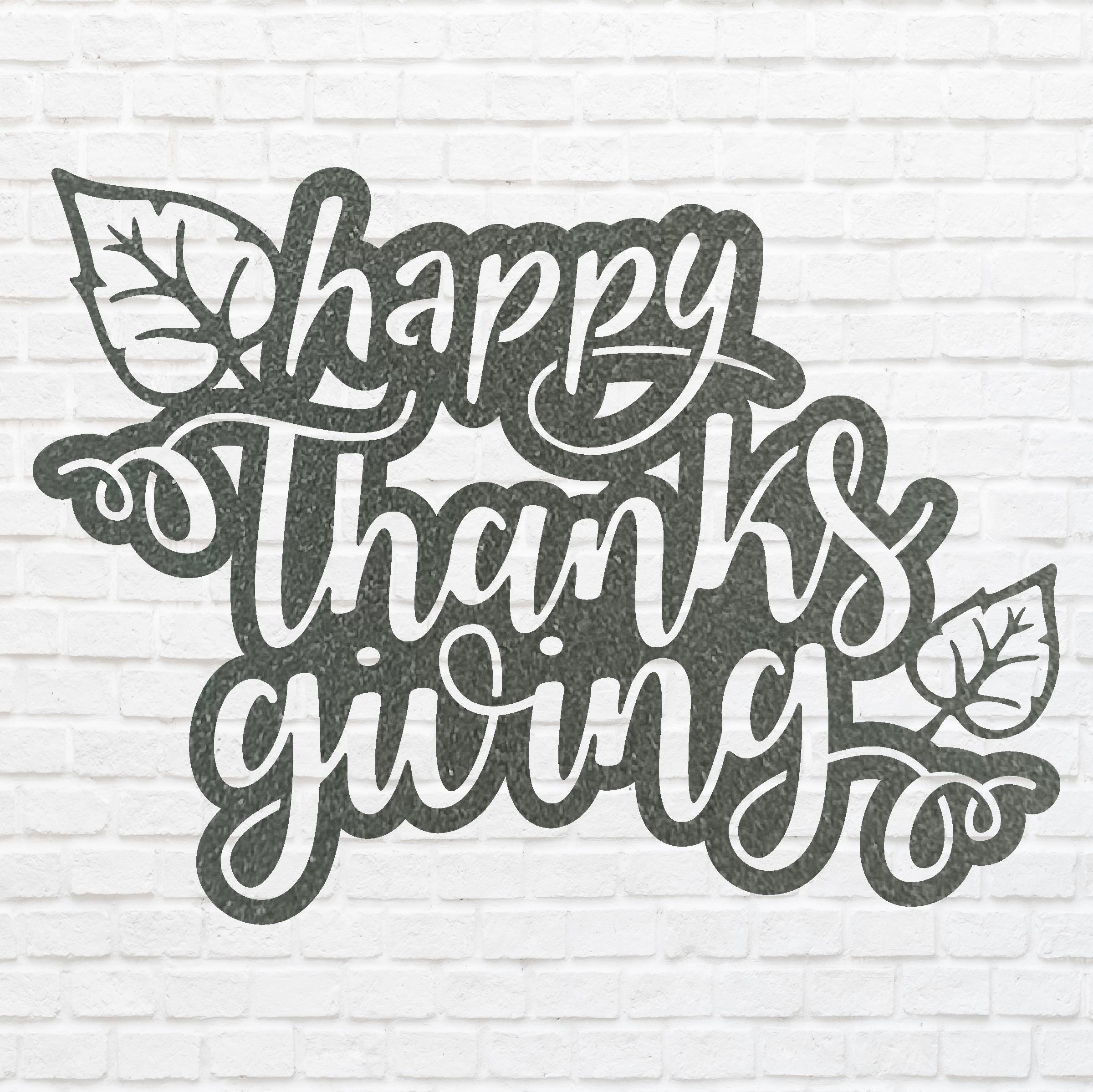 Happy Thanksgiving Metal Wall Art, Fall Thanksgiving Art, Laser Cut ...